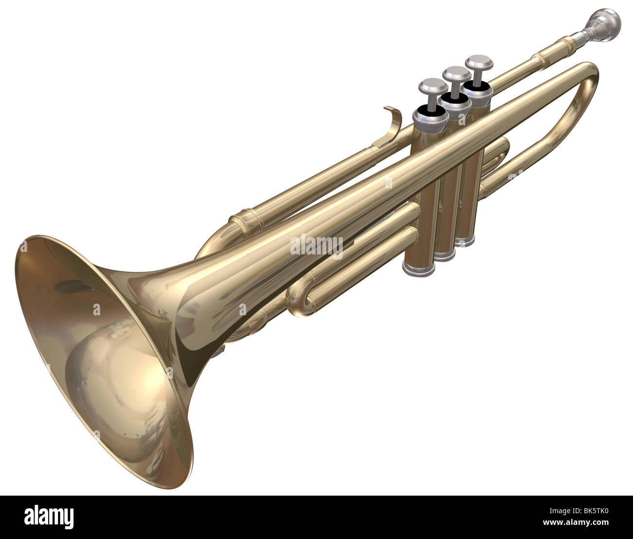 Isolated trumpet on a white background Stock Photo - Alamy