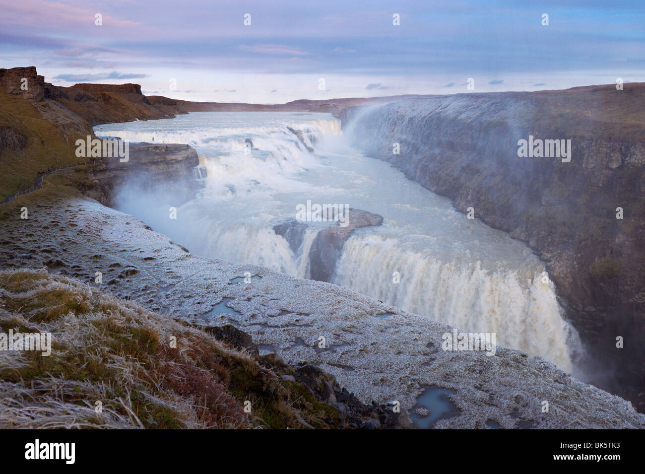Gullfoss Waterfall (Golden Waterfall) in winter, Golden Circle tourism ...