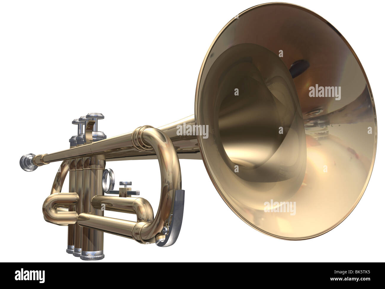 Isolated trumpet on a white background Stock Photo - Alamy