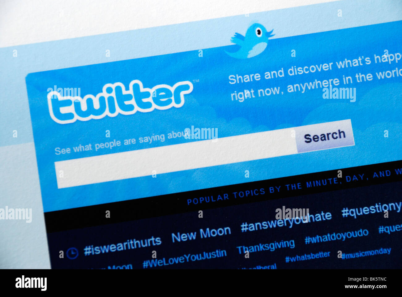 Twitter homepage screenshot Stock Photo - Alamy