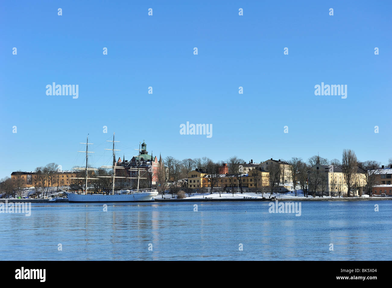 Hostel ship Af Chapman anchored at Skeppsholmen, Stockholm Stock Photo ...
