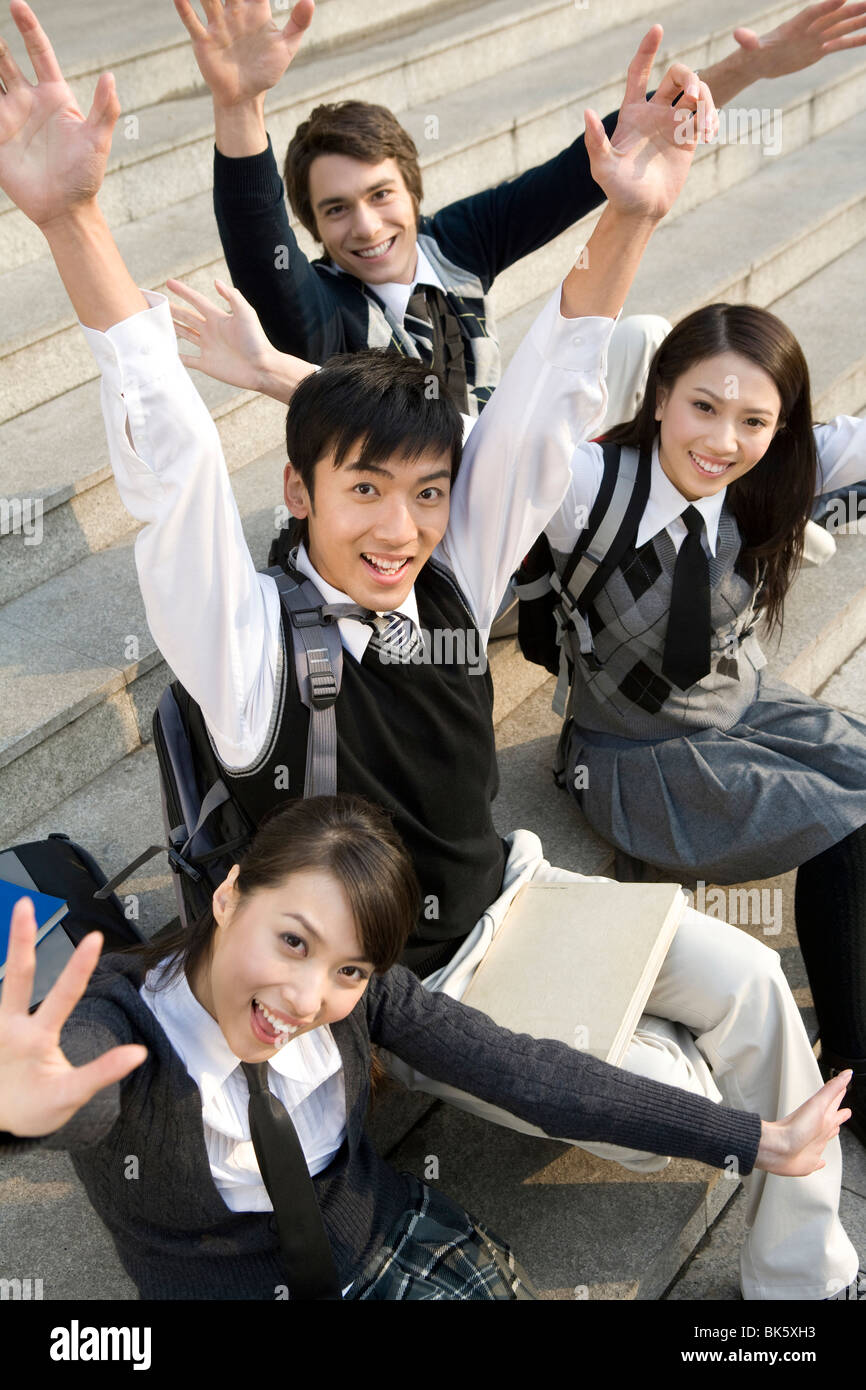 Students on the steps Stock Photo - Alamy