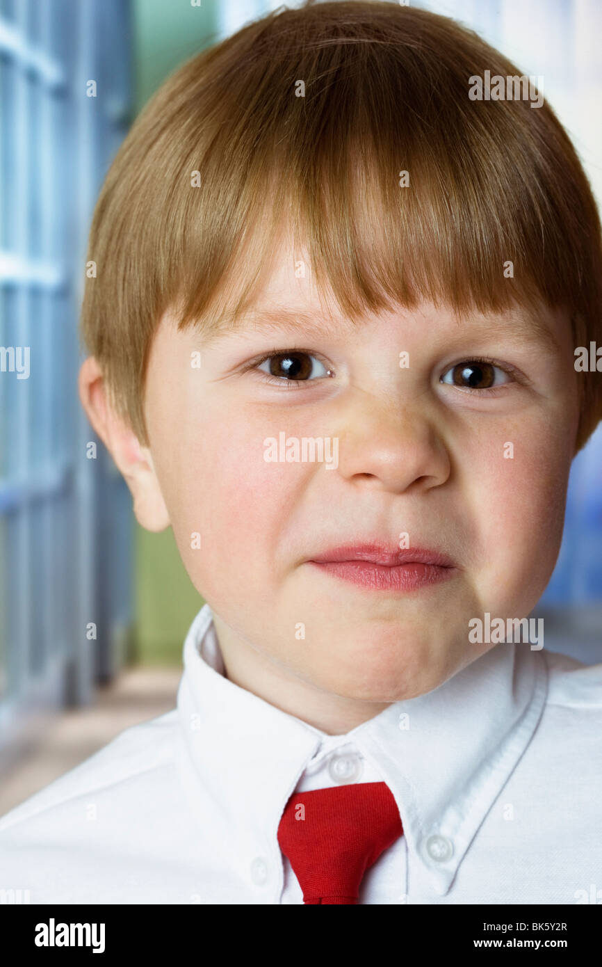 Close-up of a boy making a face Stock Photo - Alamy