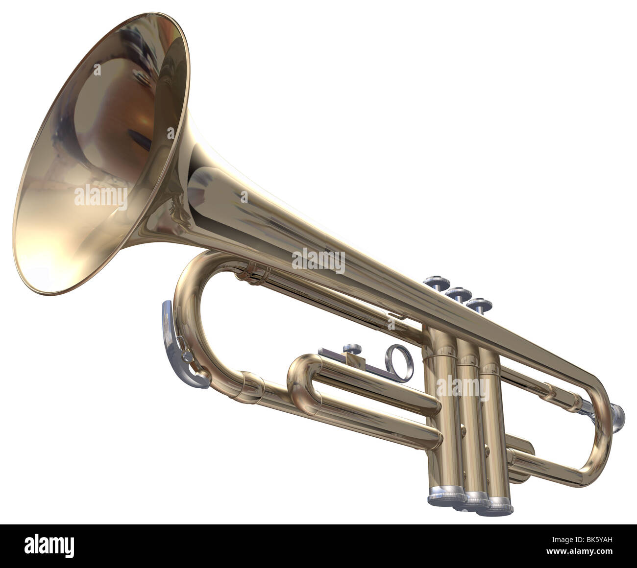 Isolated trumpet on a white background Stock Photo - Alamy