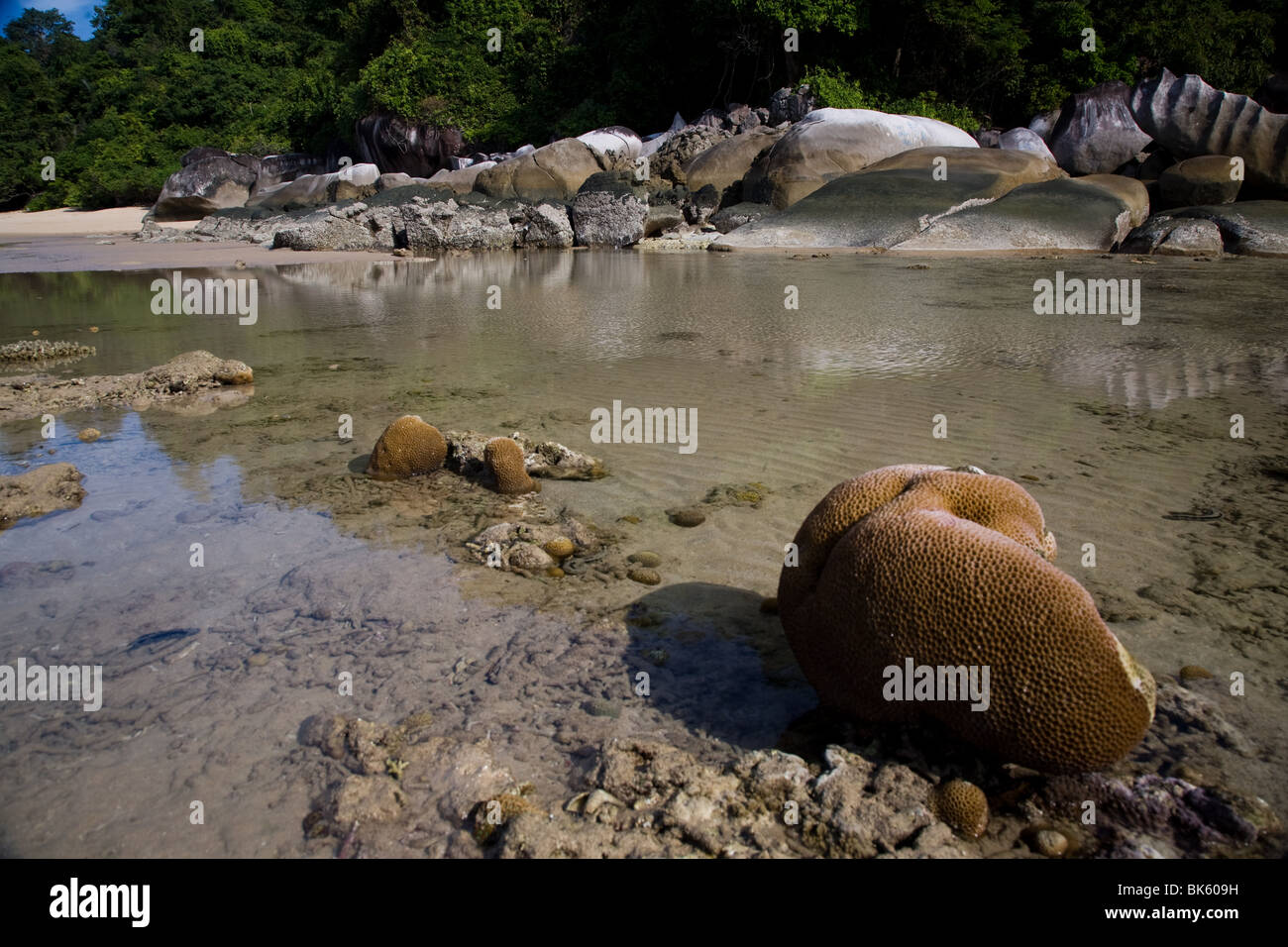 Tioman island coastline beach rock formation asia Stock Photo - Alamy