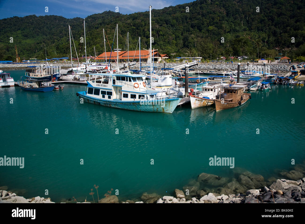 Tioman Island Marina boats malaysia Stock Photo - Alamy