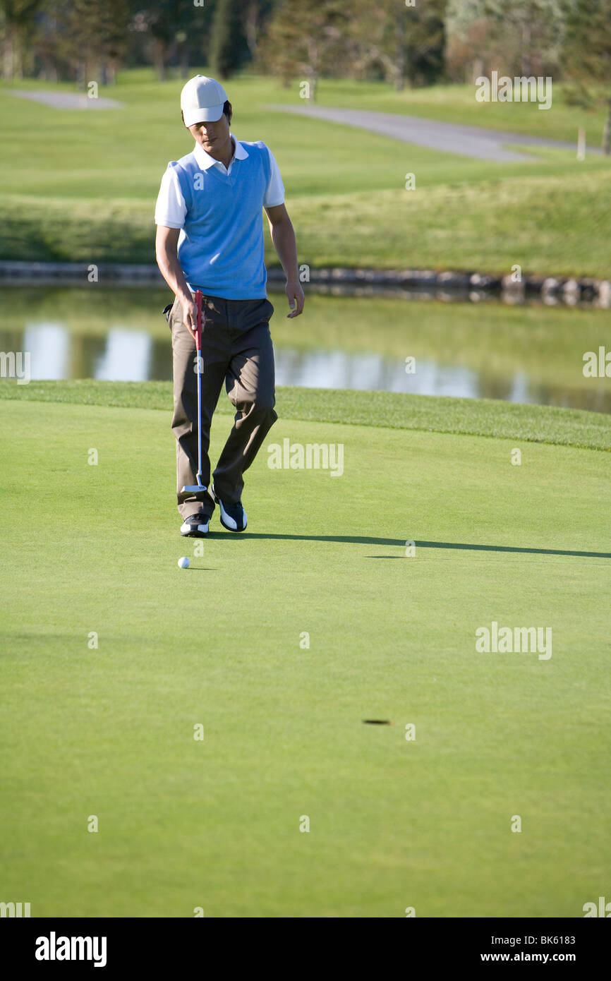 Glofer observing on the Green Stock Photo - Alamy