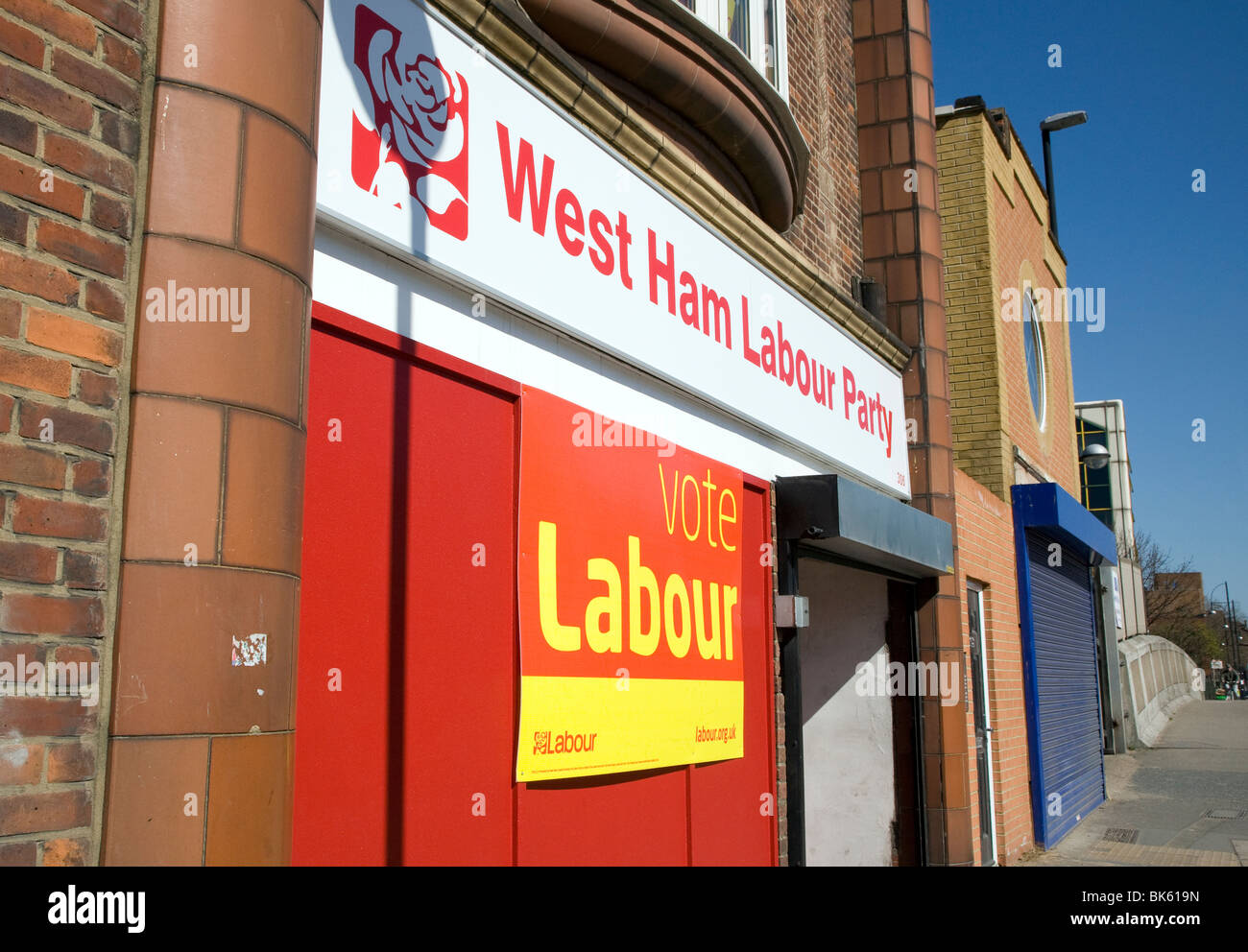 Labour Party local office in Stratford, East London Stock Photo - Alamy