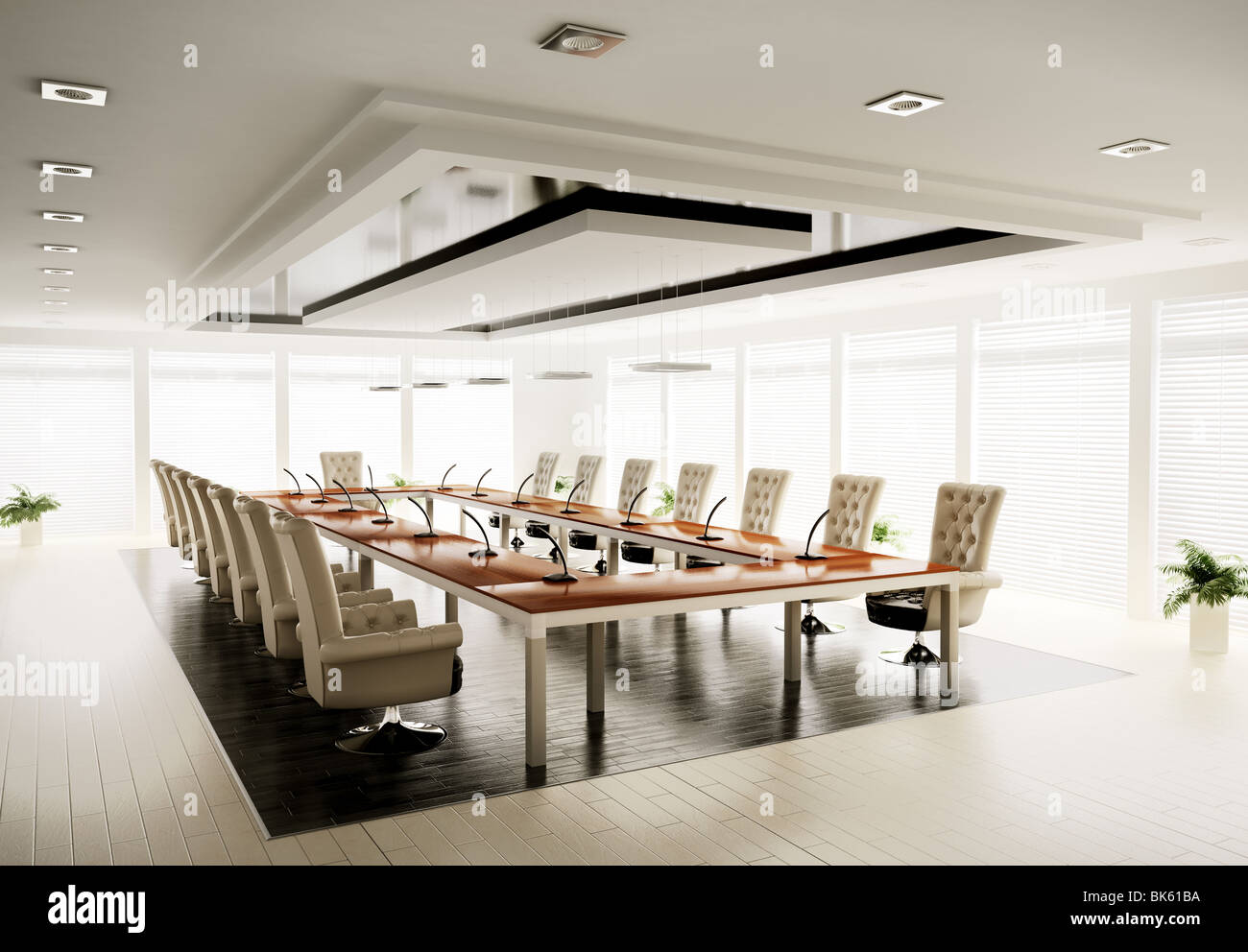 Boardroom interior 3d render Stock Photo - Alamy