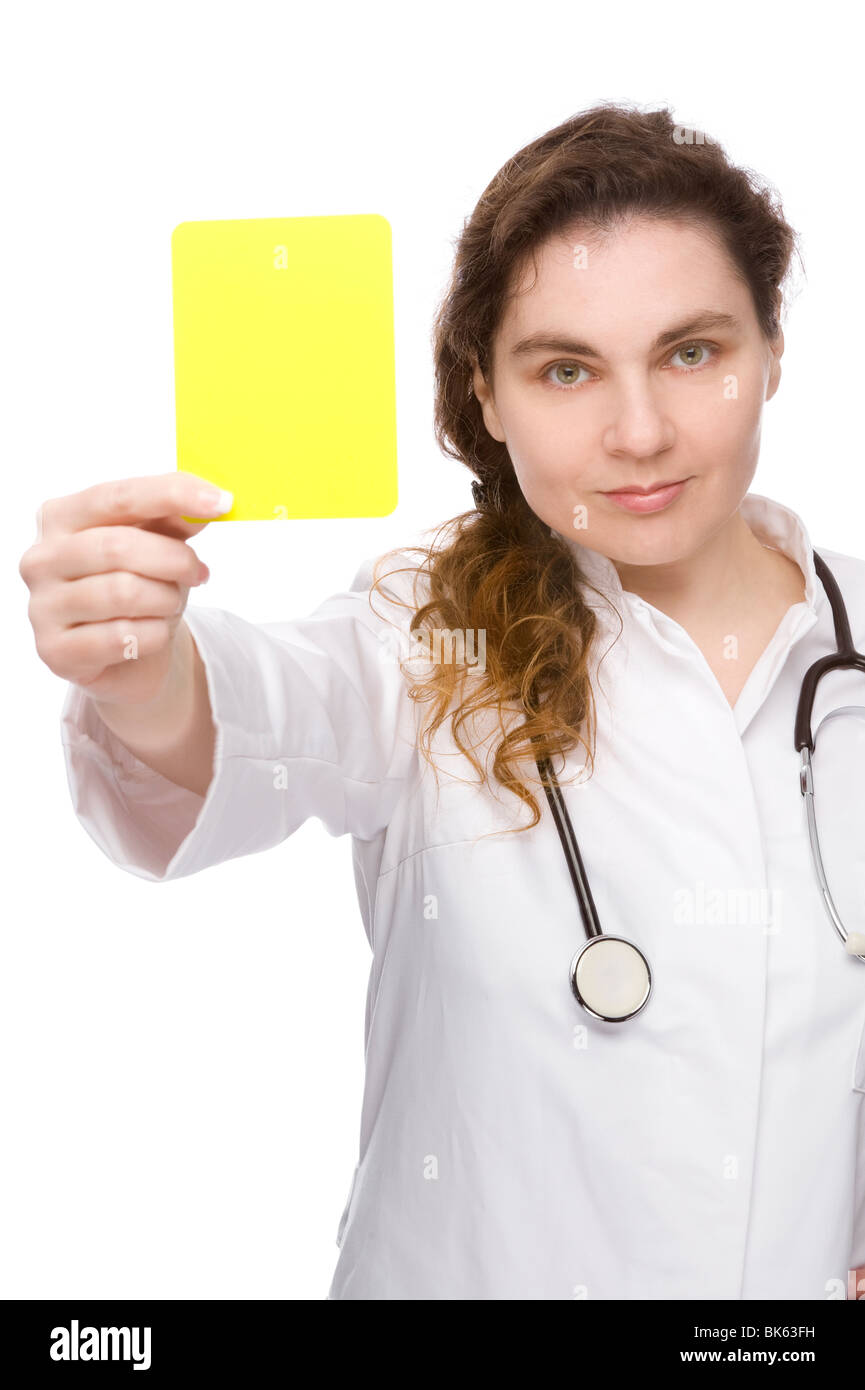 Female referee yellow card hi-res stock photography and images - Alamy