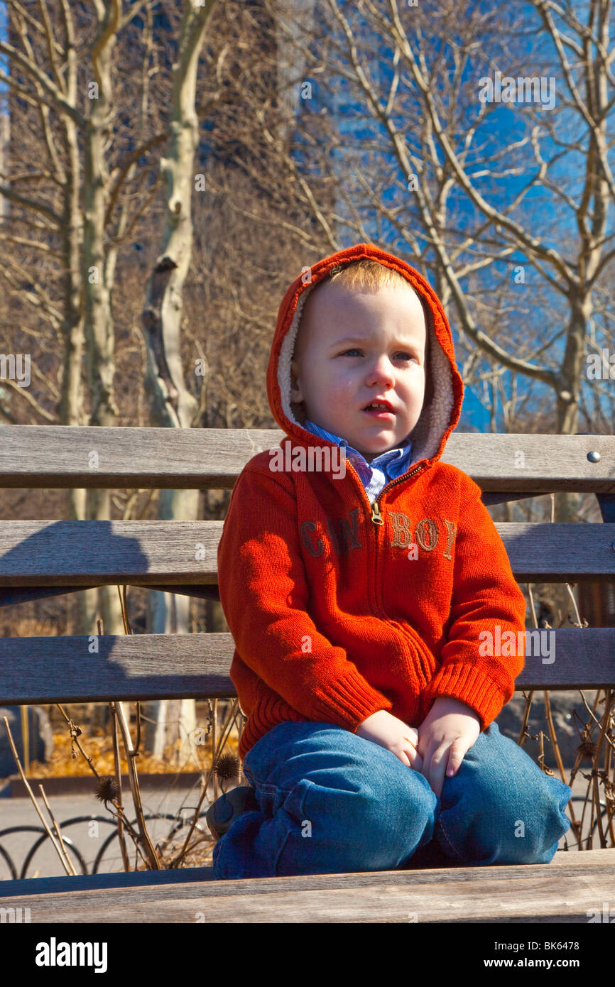 Young boy in Battery Park, Manhattan, New York Stock Photo - Alamy