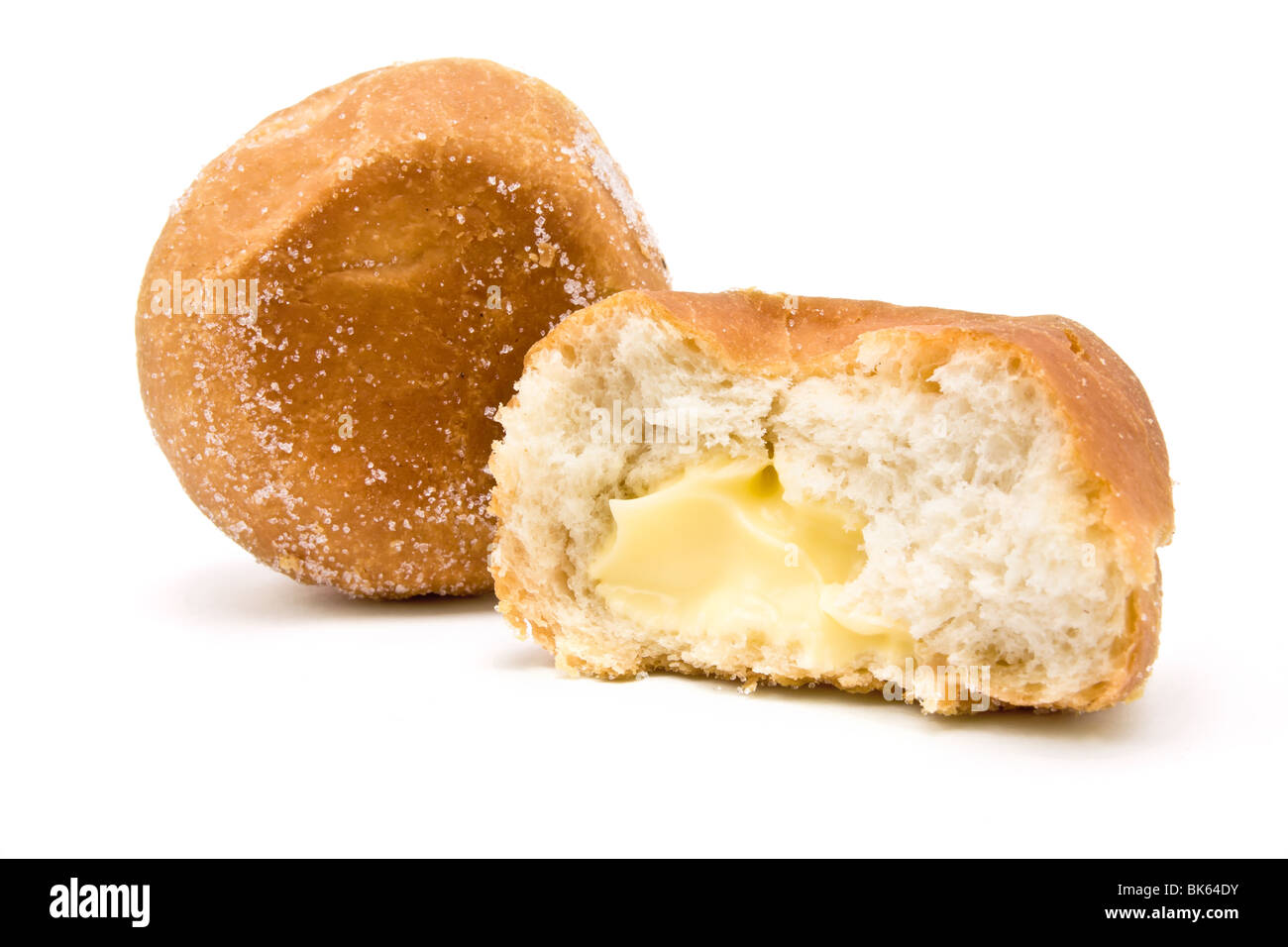 Custard filled Donut isolated against white background Stock Photo - Alamy