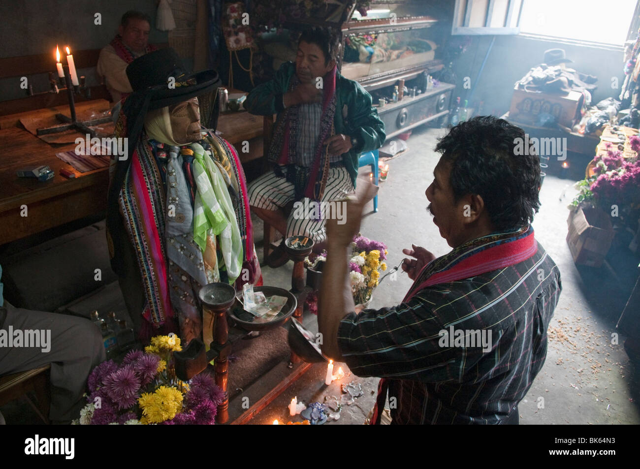 Shrine of El Maximon, Santiago Atitlan, Lake Atitlan, Guatemala ...