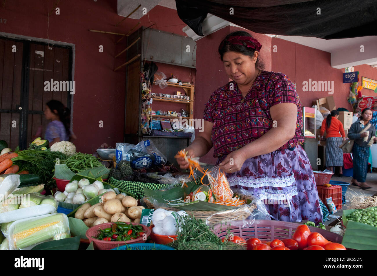 Market, Santa Maria de Jesus, Guatemala, Central America Stock Photo ...