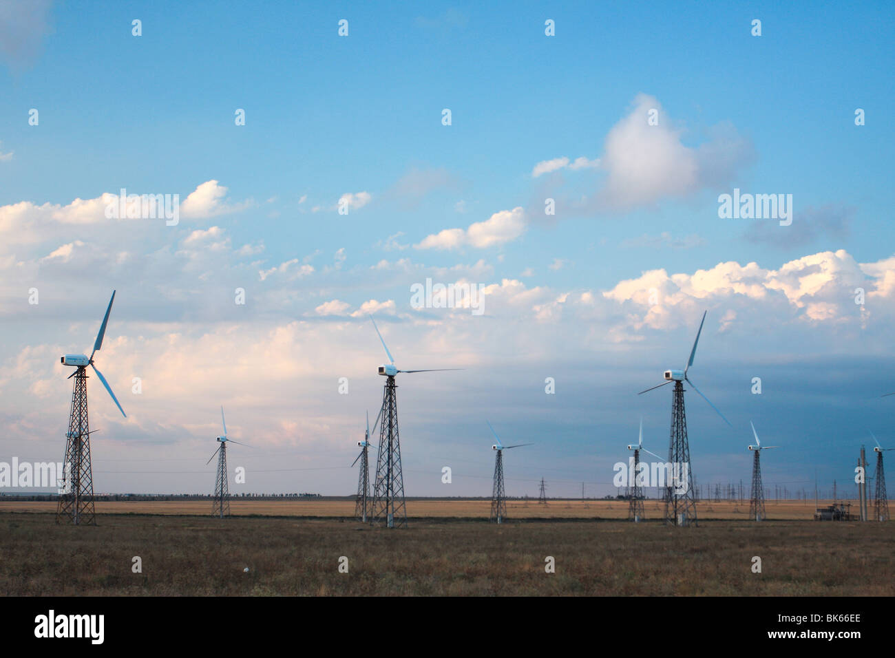 Wind turbines farm Stock Photo - Alamy