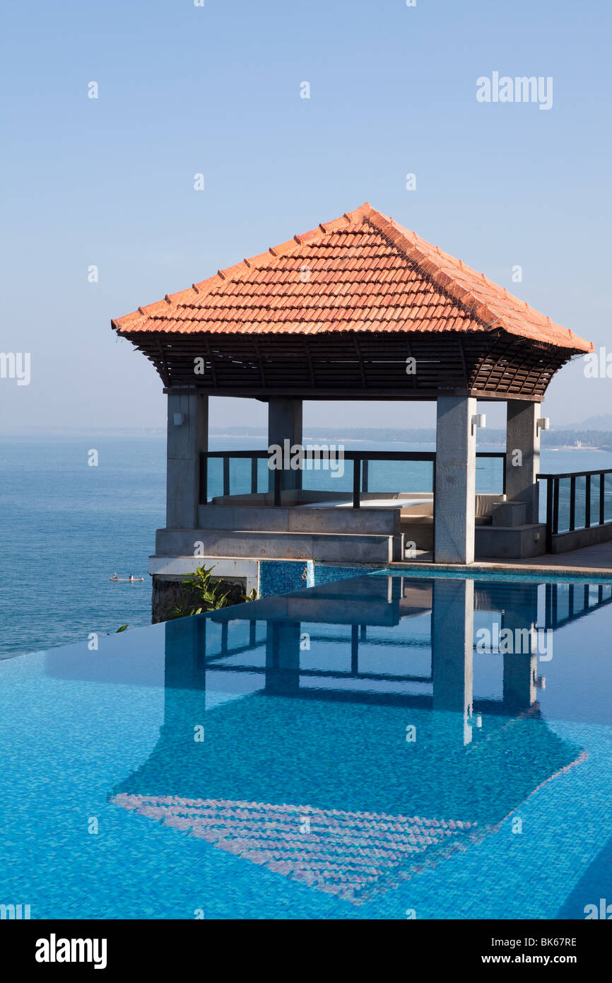 splendid swimming pool in a hotel resort in Kerala state india Stock ...