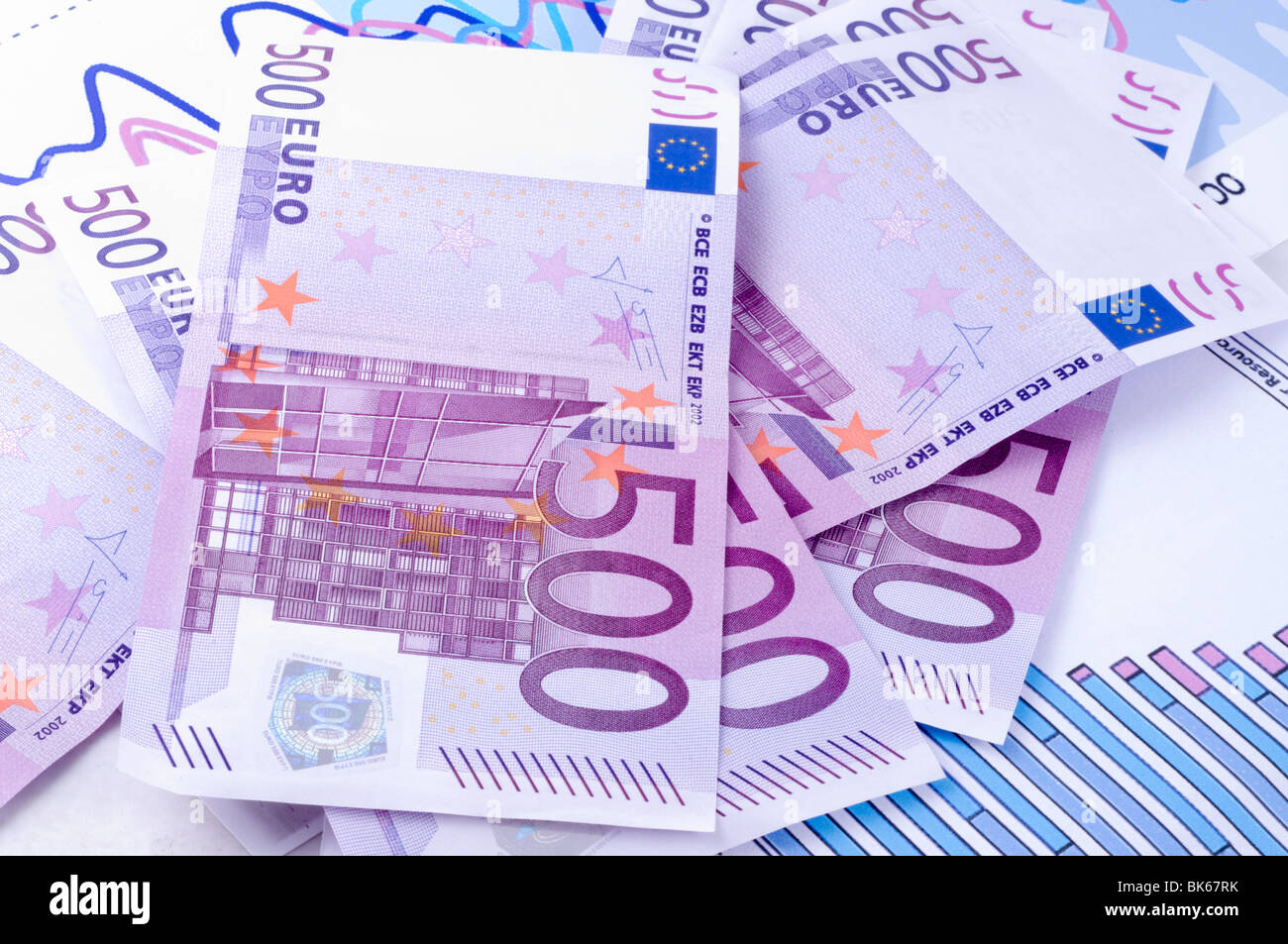 Banknotes of euro and diagram Stock Photo - Alamy