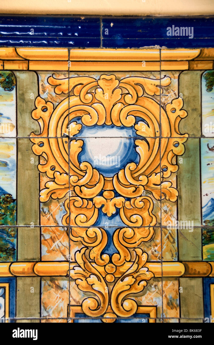 Spain Spanish Madrid Town City wall tiles tile Stock Photo - Alamy