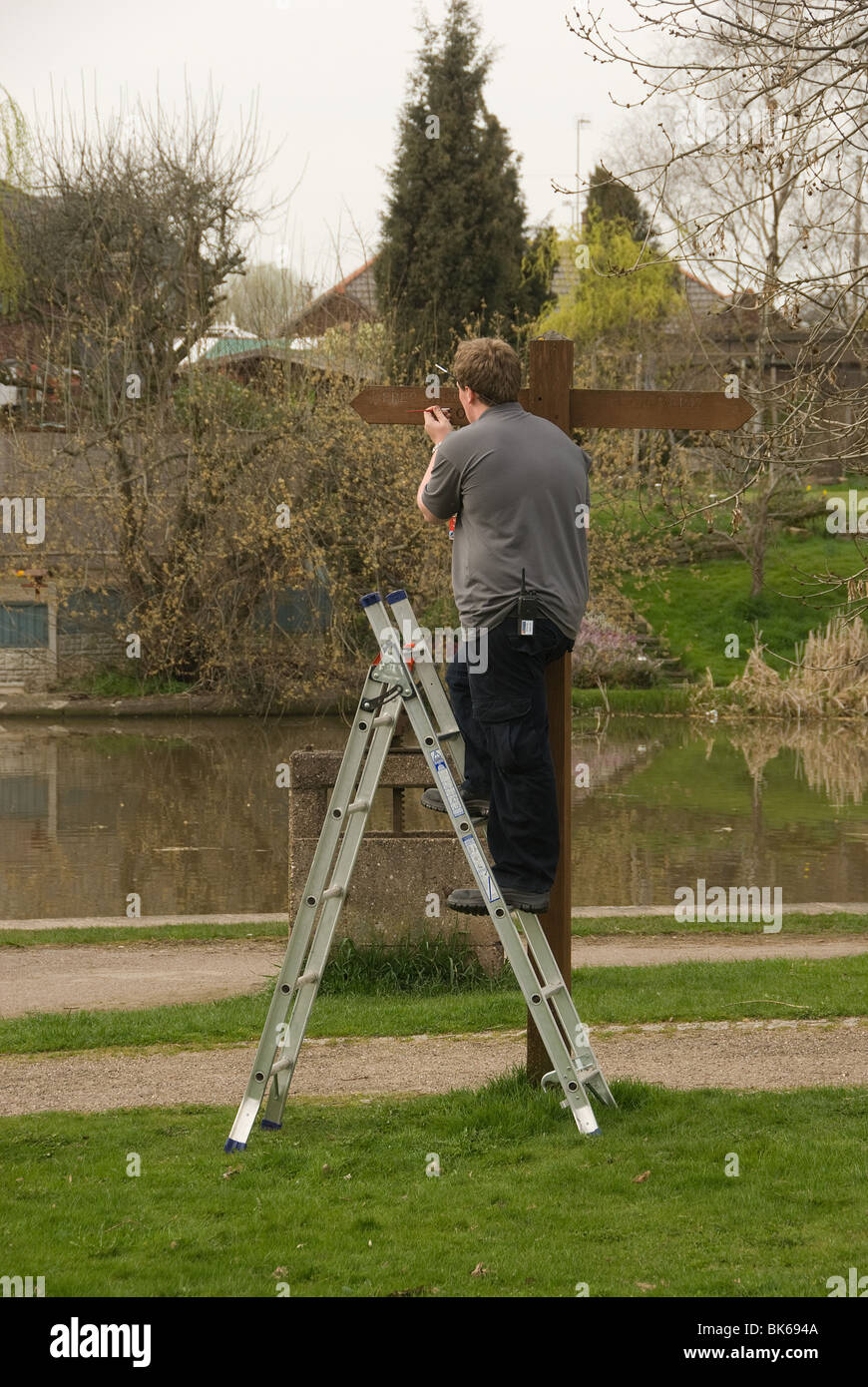 Sign writer at work Stock Photo - Alamy