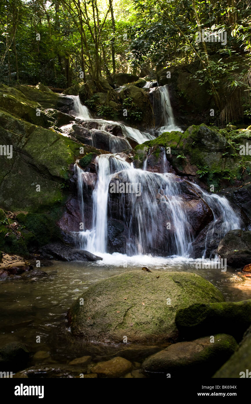 Waterfall tioman island hotel hungle natural asia Stock Photo - Alamy