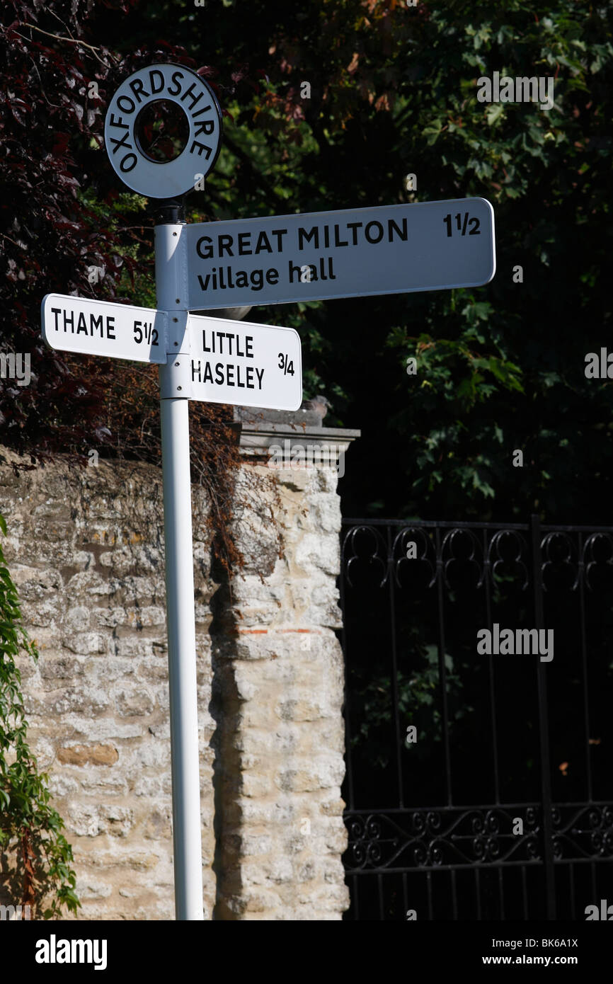 road sign in great haseley , oxfordshire Stock Photo - Alamy