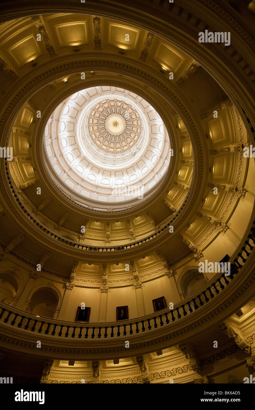 Interior view of the Texas Capitol dome in Austin, looking up from the ...