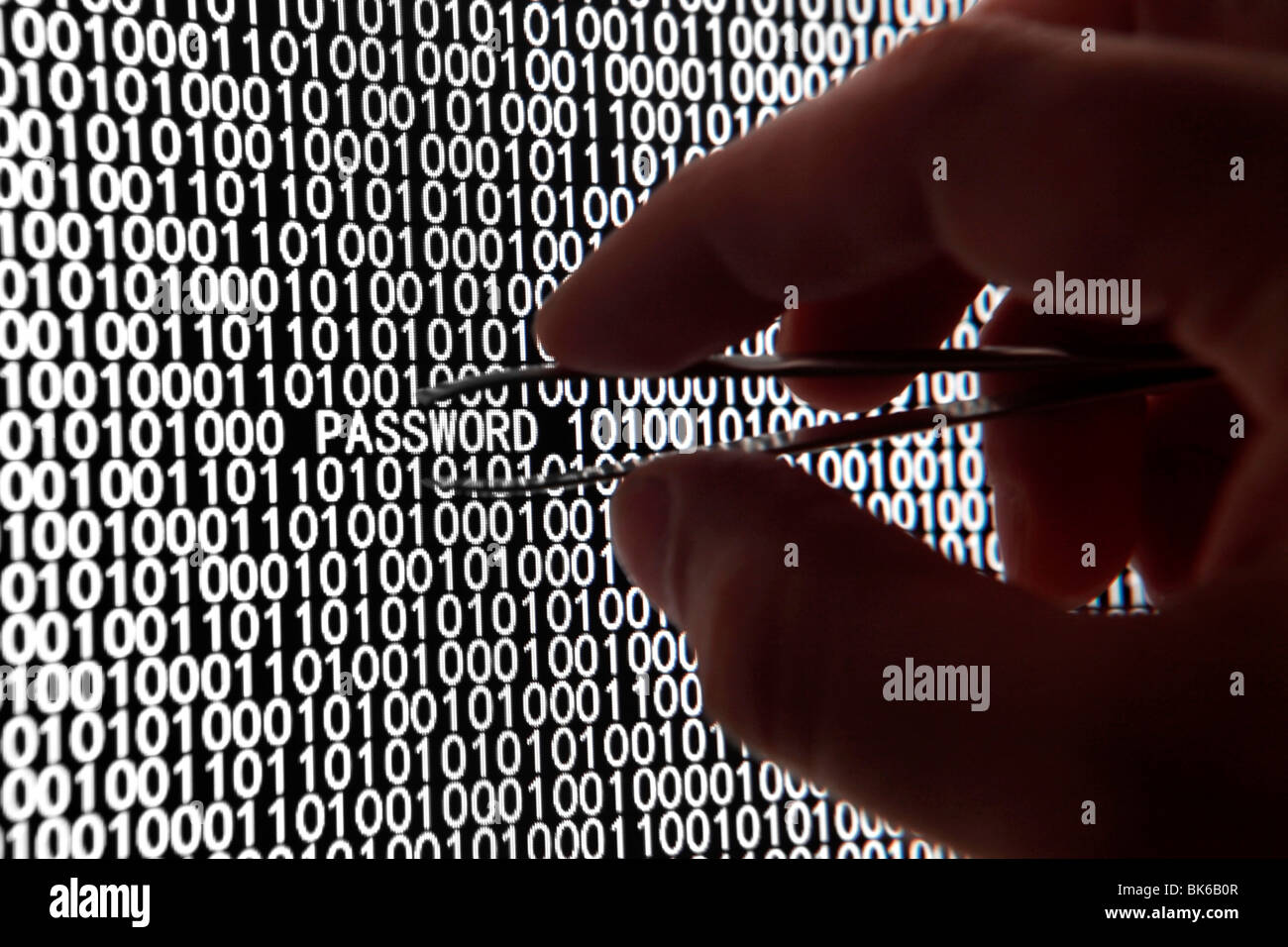 Computer Screen With Binary Code And Password Text Great Concept For Computer Technology And