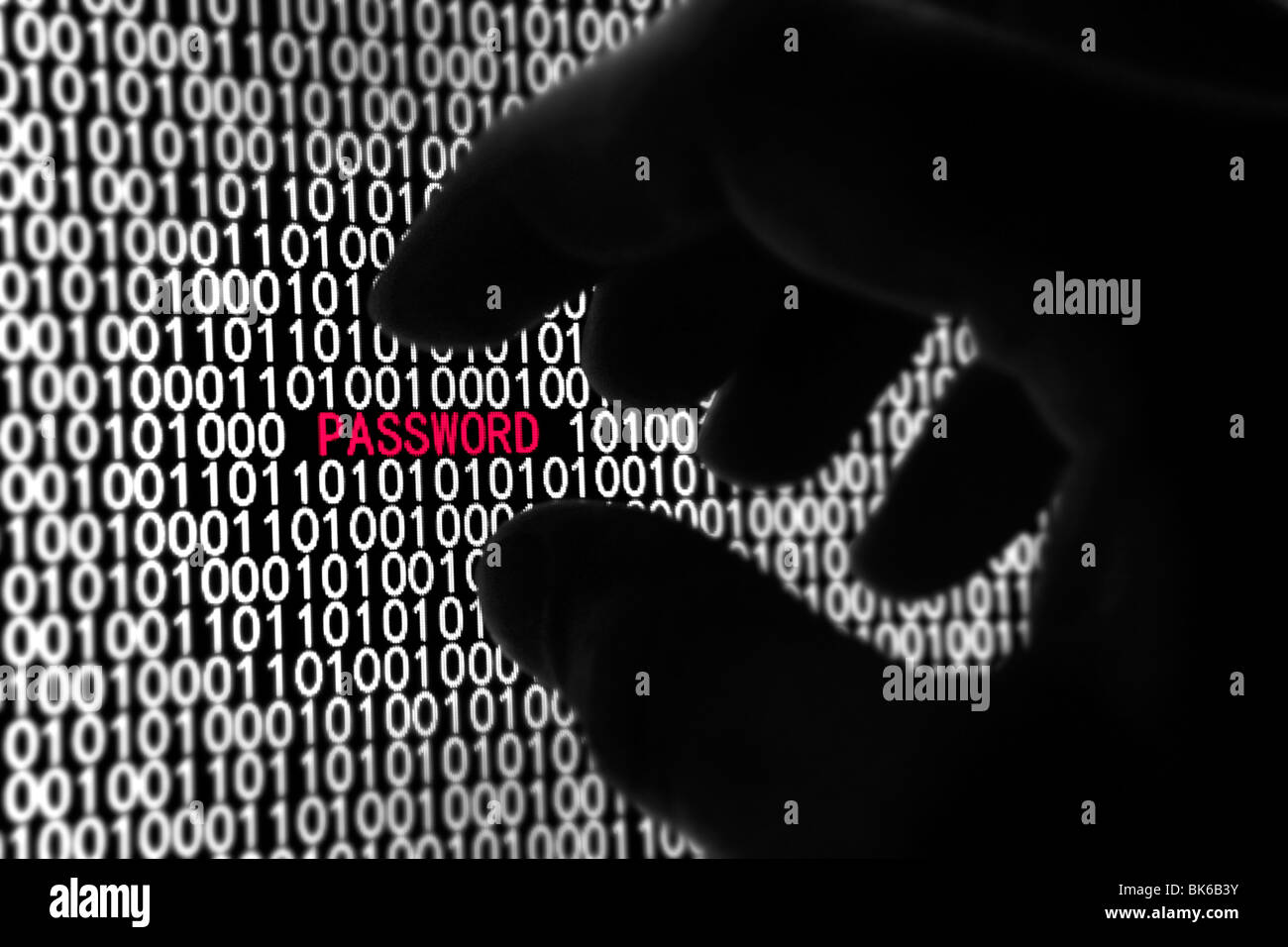 Computer Lcd Monitor With Binary Code And Password Text Great Concept For Technology And