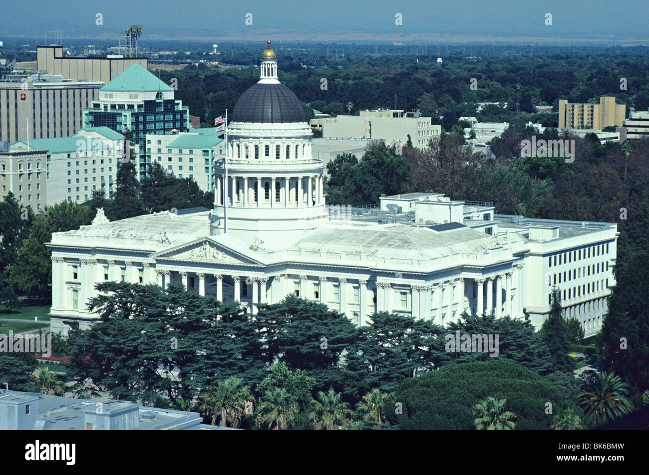 elevated view State Capitol Building Sacramento California elevated ...