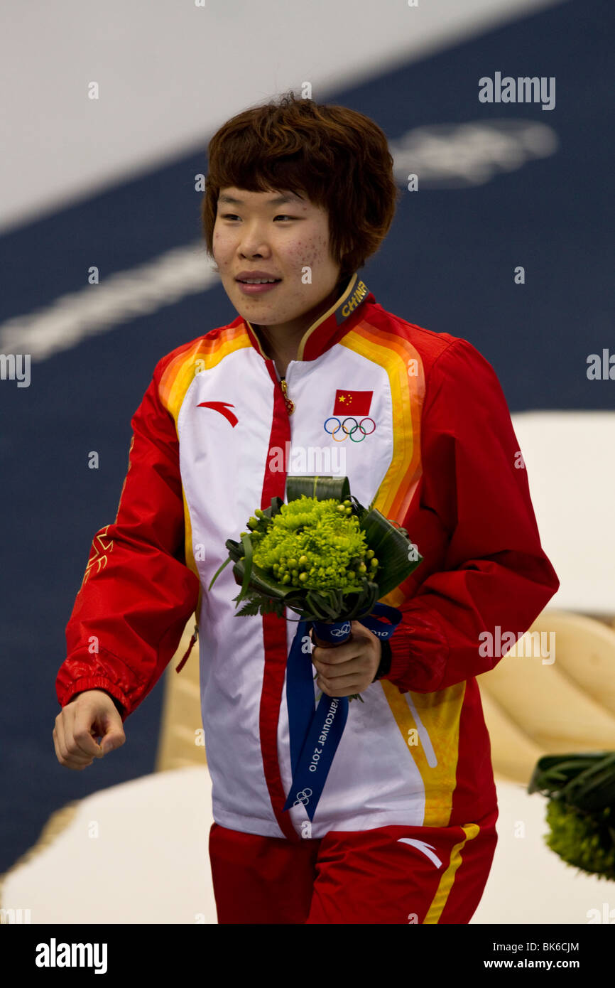 Zhou Yang (CHN) wins the gold medal in the Short Track Ladies 1500m at ...