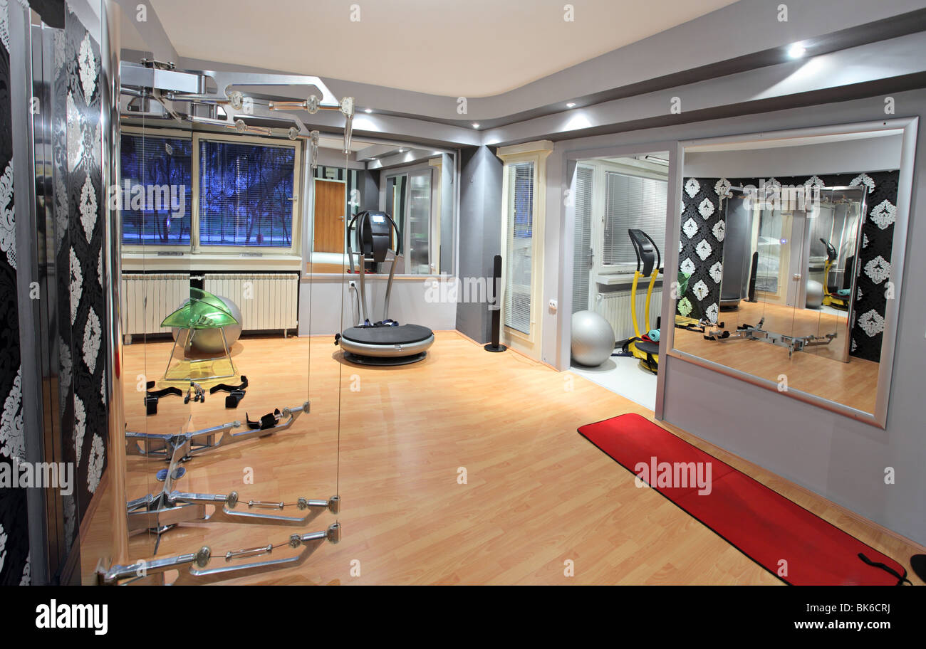 Interior of a fitness club Stock Photo - Alamy