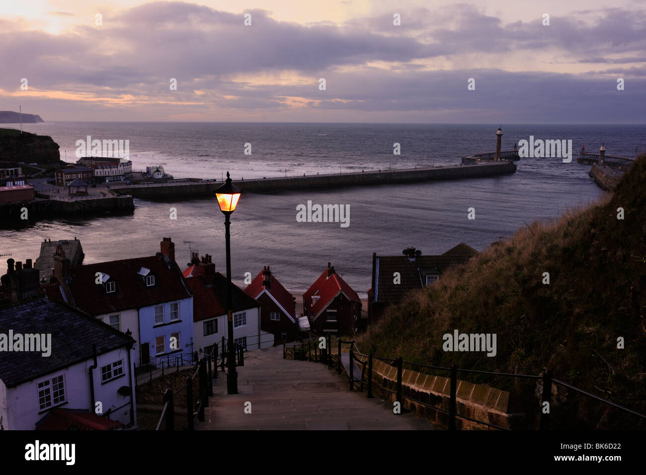The 199 steps of whitby at sunset hi-res stock photography and images ...