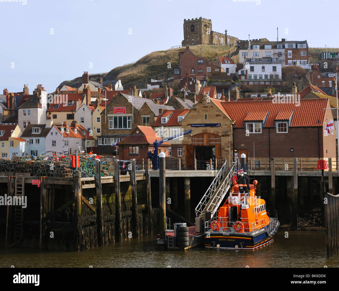 RNLI Lifeboat in Whitby Harbour, North Yorkshire Stock Photo - Alamy