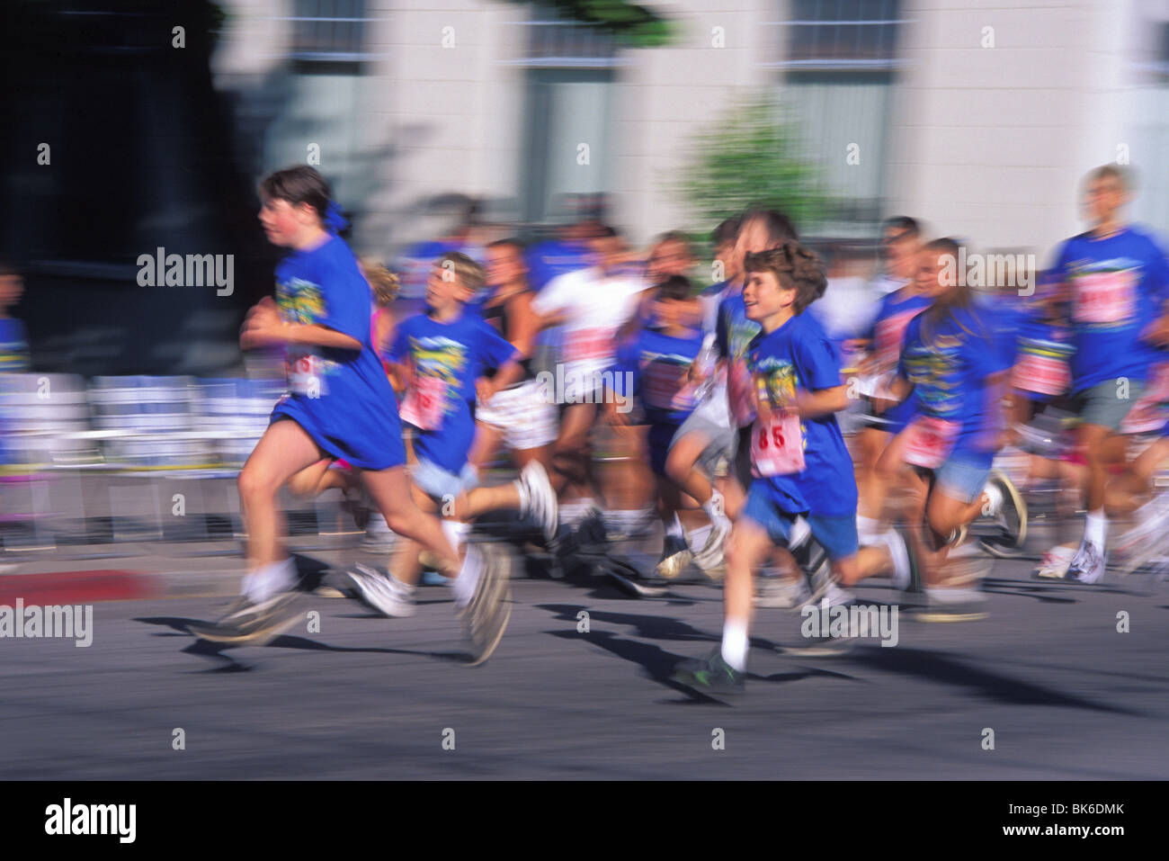 children foot race motion Stock Photo - Alamy