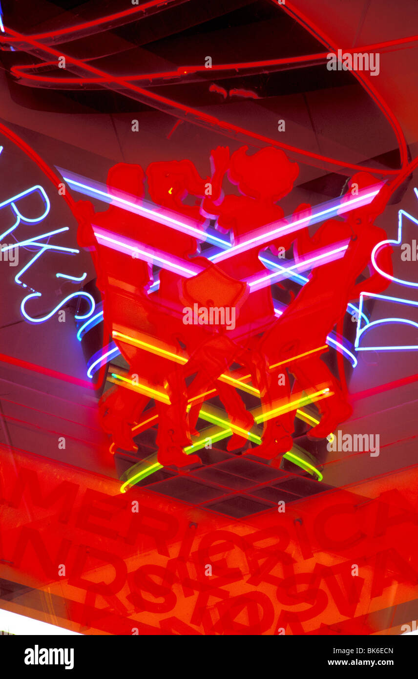 Double exposure neon lights signs hi-res stock photography and images ...