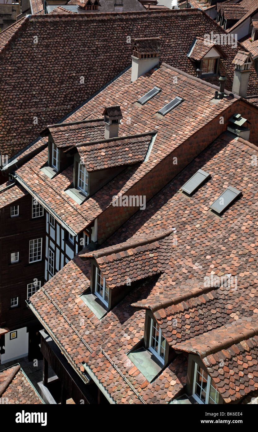 Swiss town roofs hi-res stock photography and images - Alamy