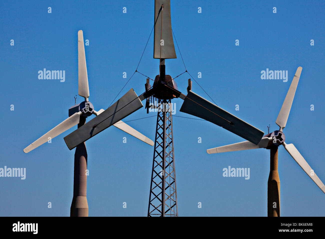 Three wind turbines Stock Photo - Alamy