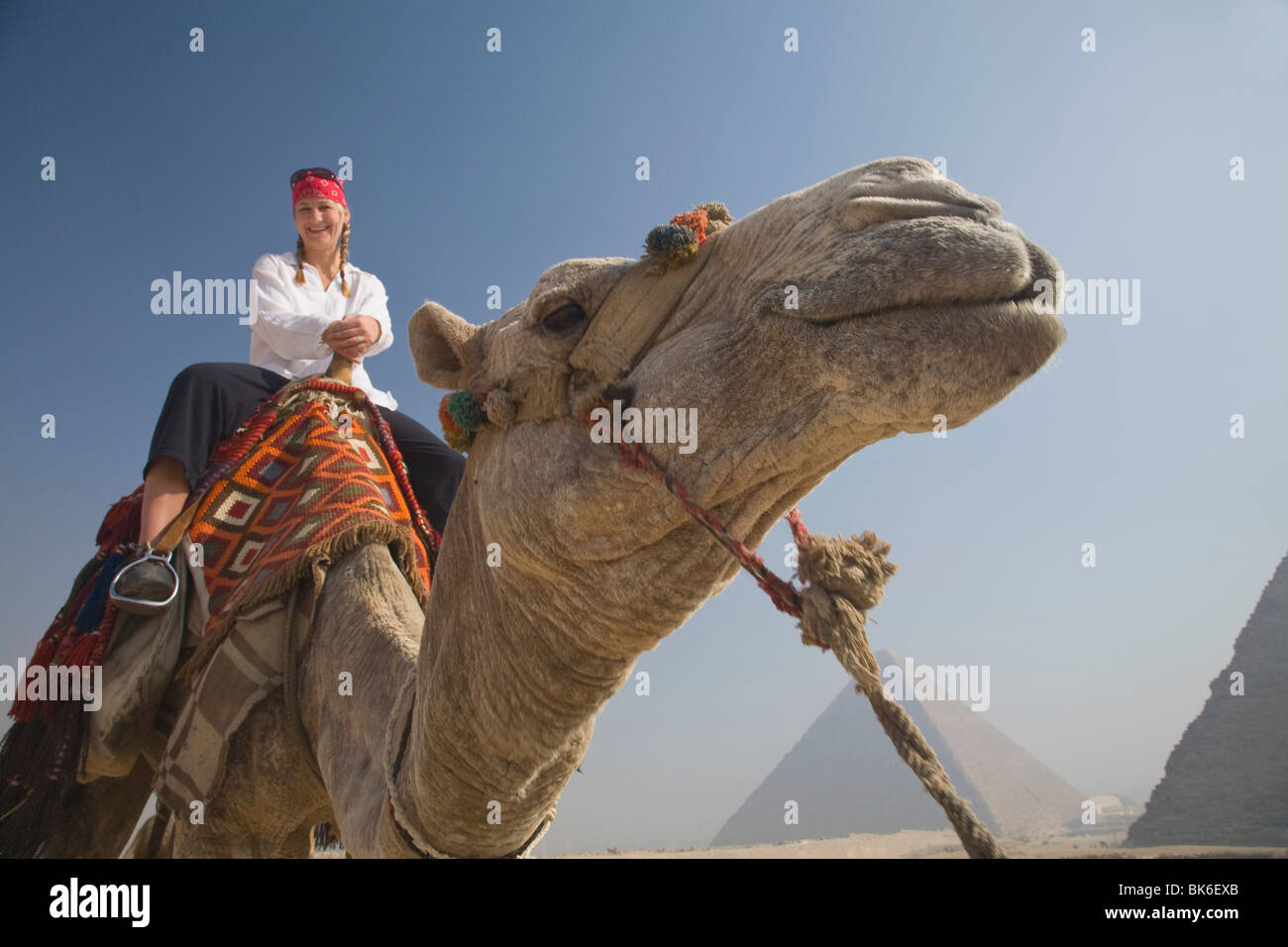 Female tourist camel ruins hi-res stock photography and images - Alamy