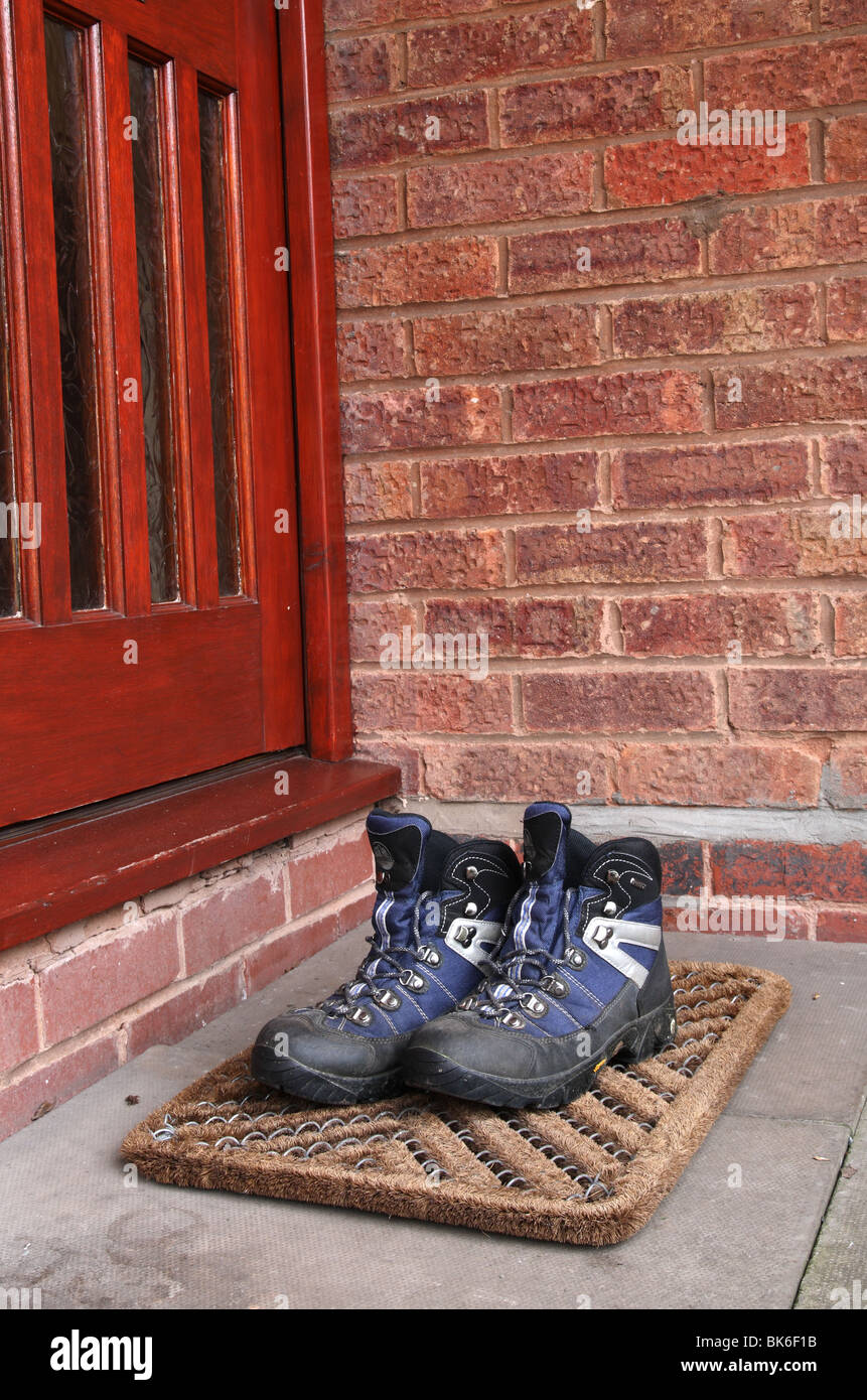 Walking boots doorstep hi-res stock photography and images - Alamy