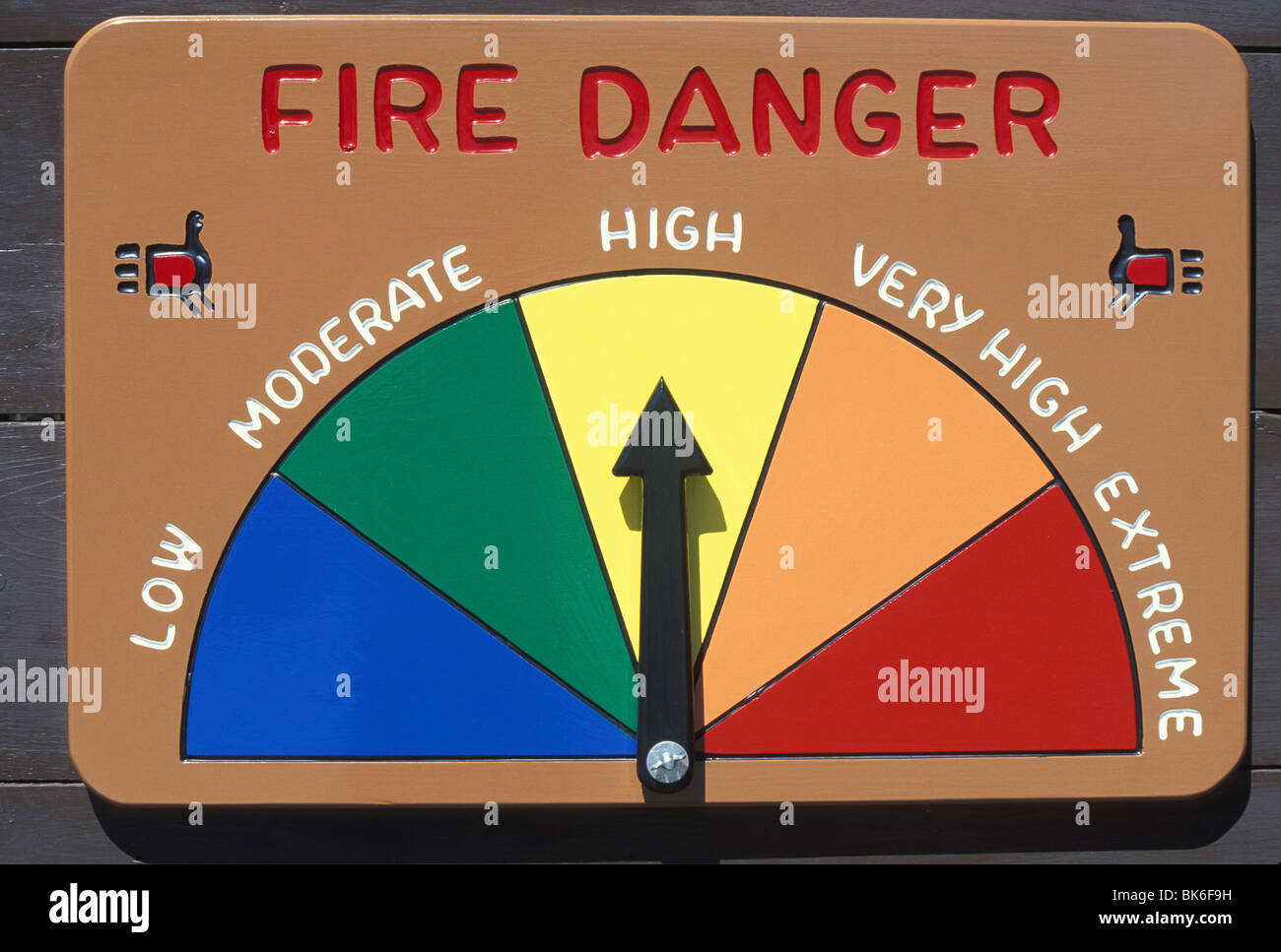forest fire danger indicator dial Stock Photo - Alamy