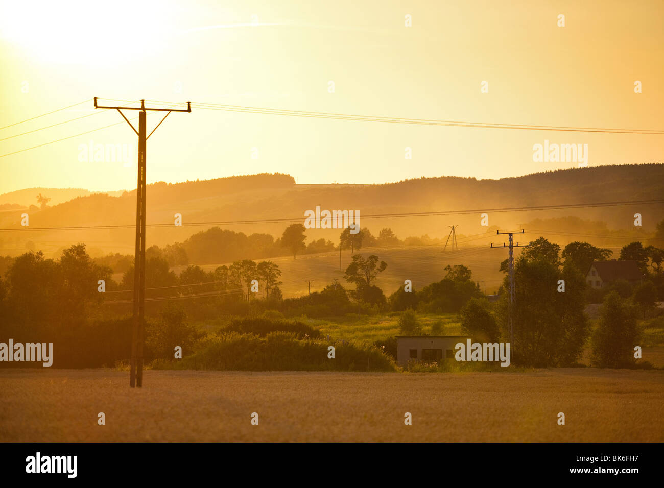 Summer sunset landscape in Poland Stock Photo - Alamy