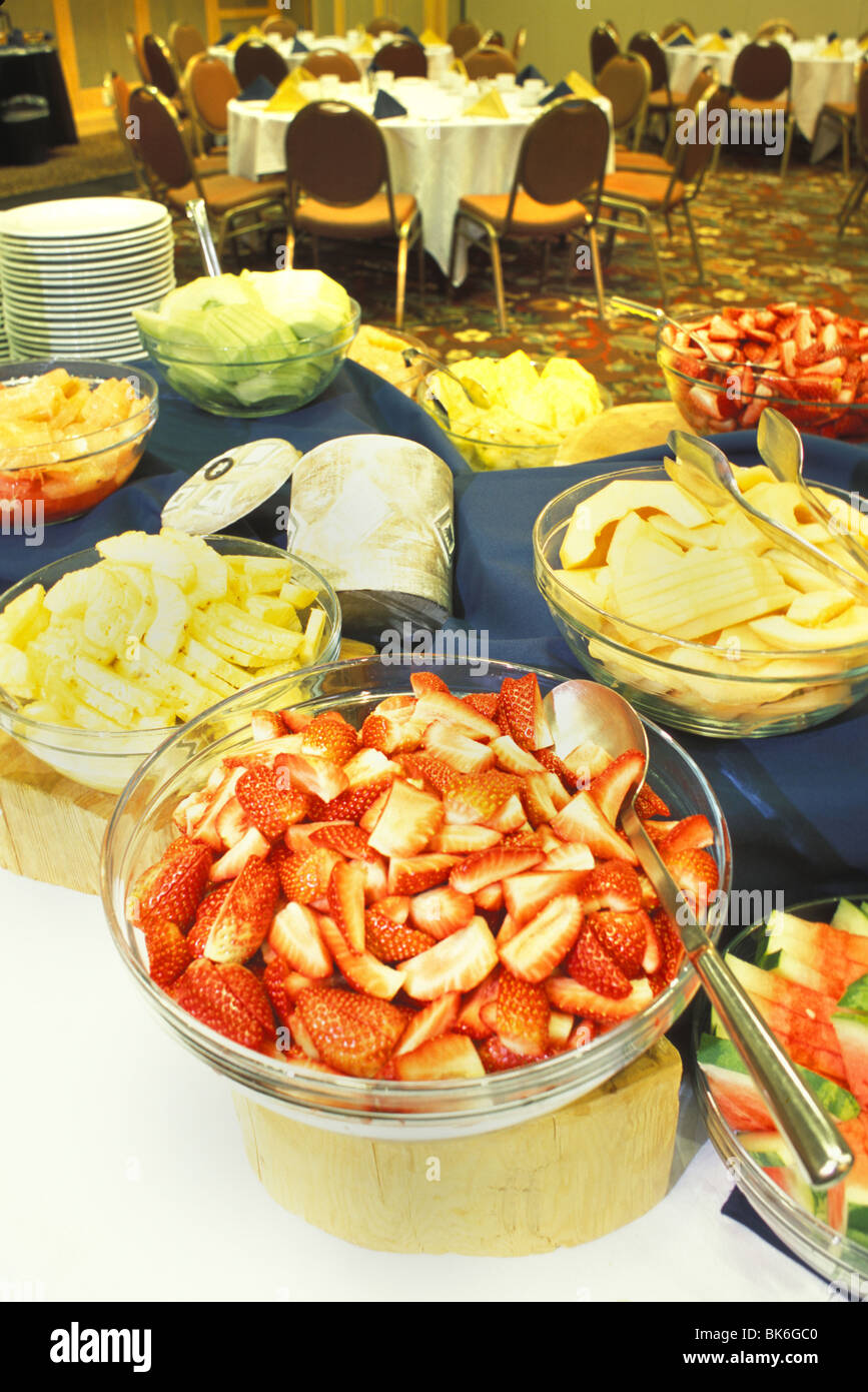 breakfast fresh fruit buffet hotel conference room Stock Photo - Alamy