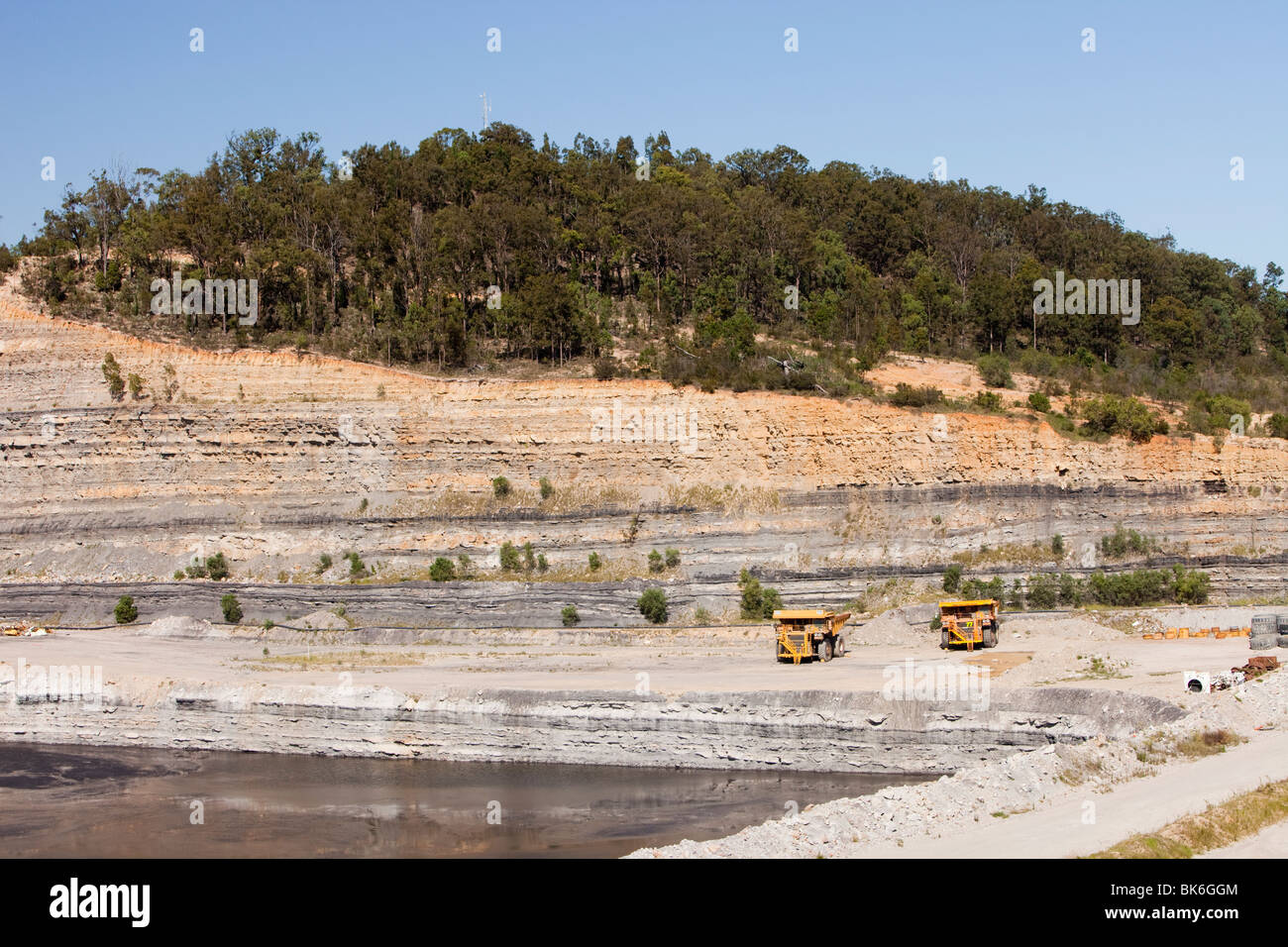 An open cast or drift coal mine in the Hunter Valley, New South Wales ...