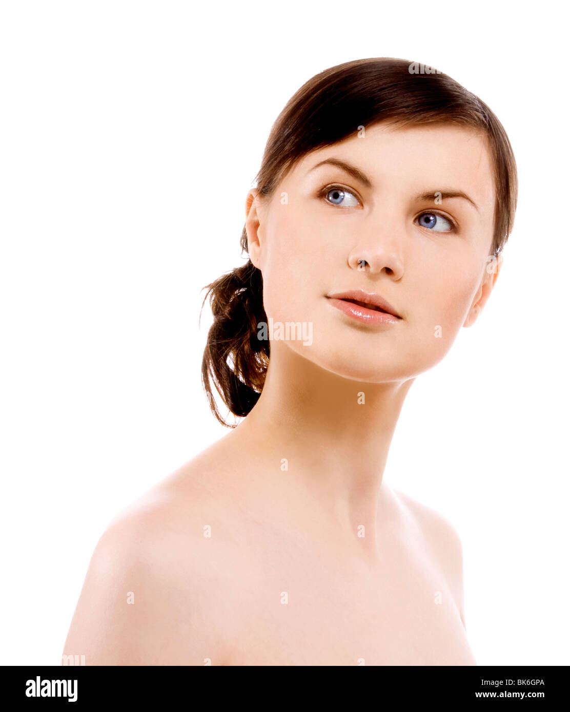 portrait of beautiful woman isolated on white background Stock Photo ...