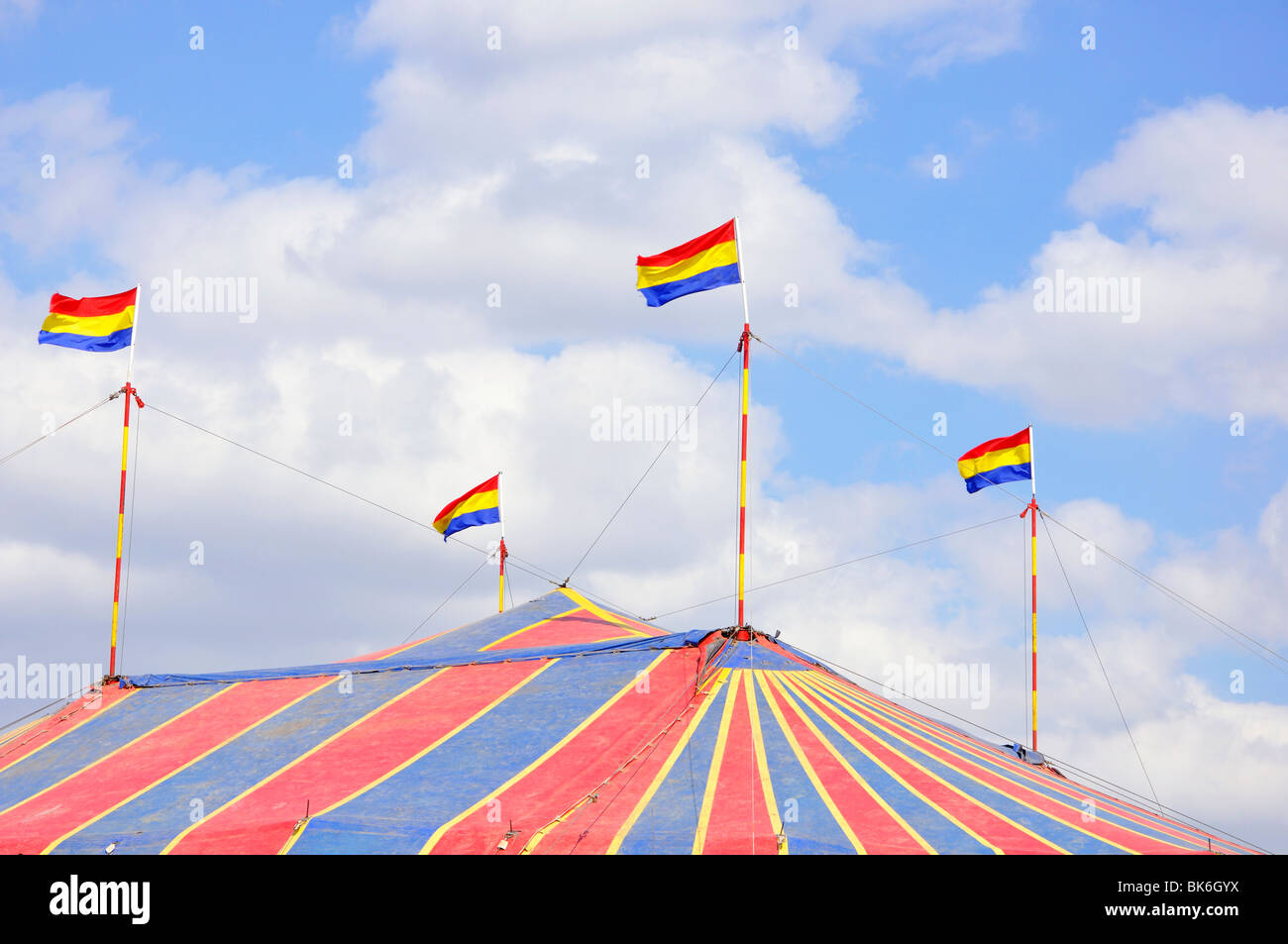 Circus Tent Blue Sky Flag Flags Shapito Nobody High Resolution Stock ...