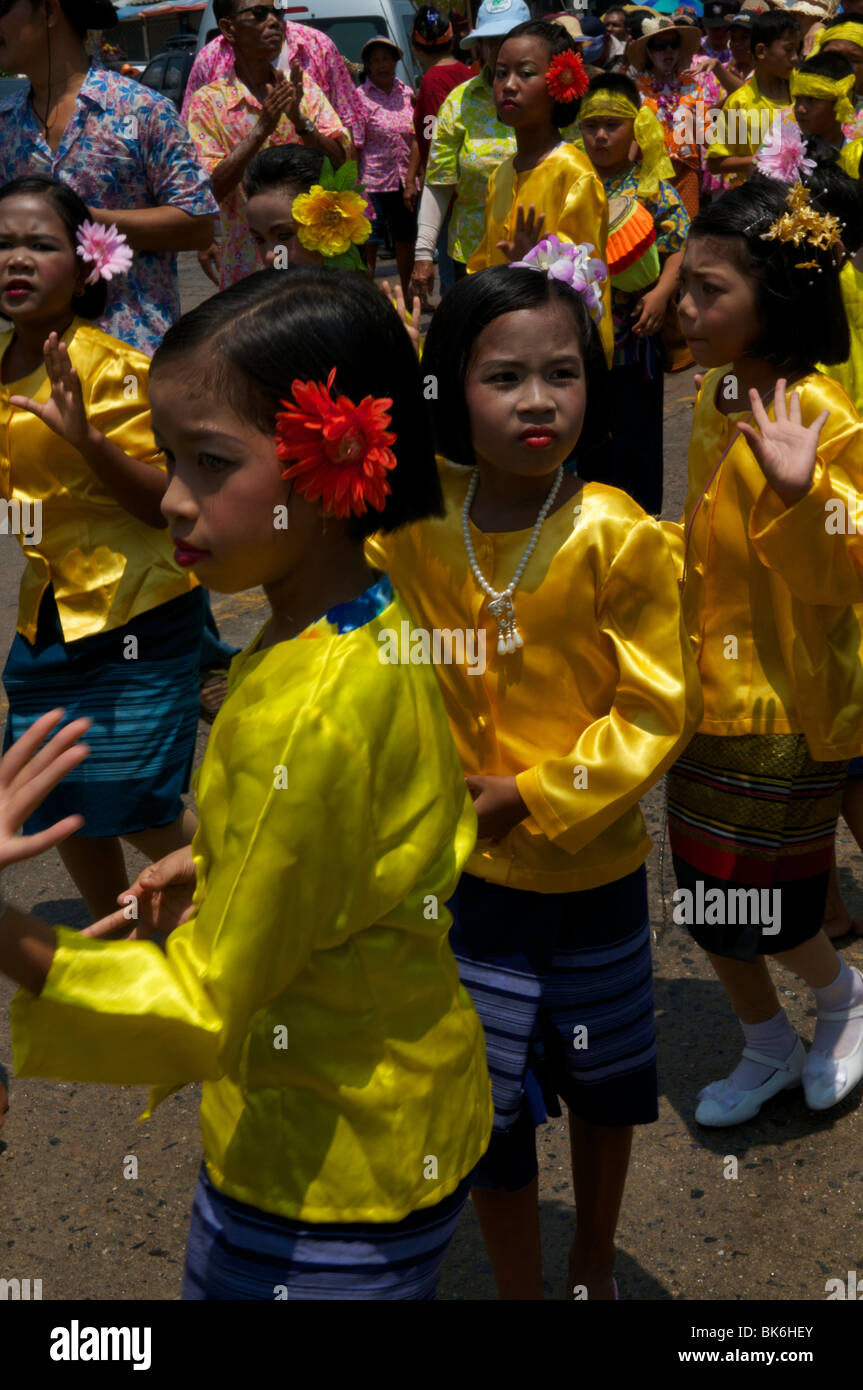 Children dancing at the Songkran Festival in Koh Phangan Thailand Stock ...