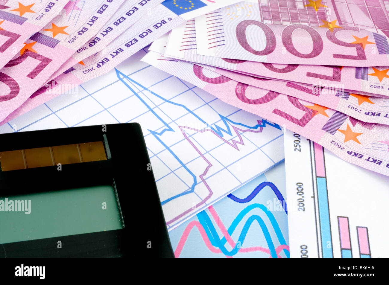 Banknotes of euro and diagram Stock Photo - Alamy