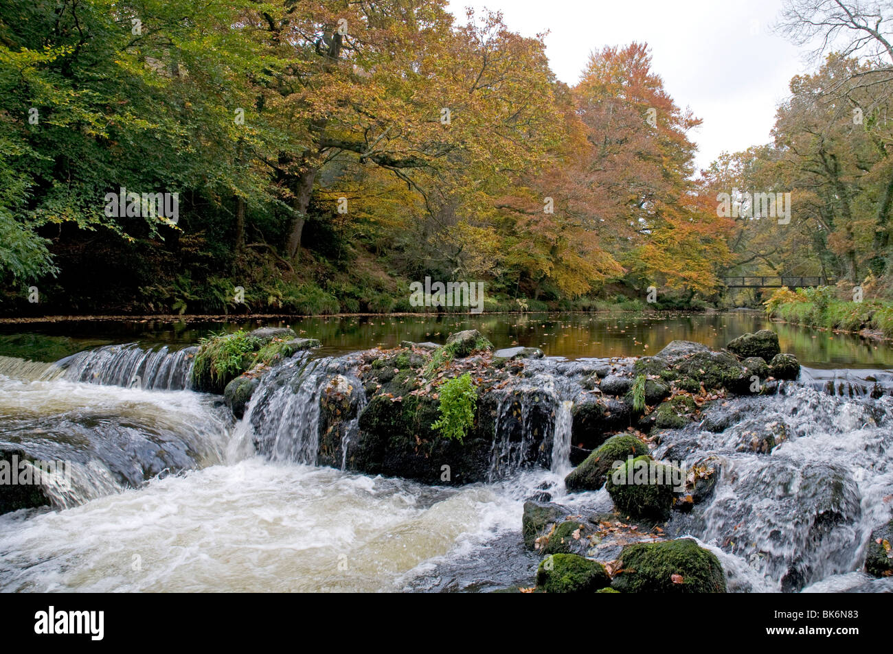 Waterfalls on the River Teign below Castle Drogo Stock Photo - Alamy