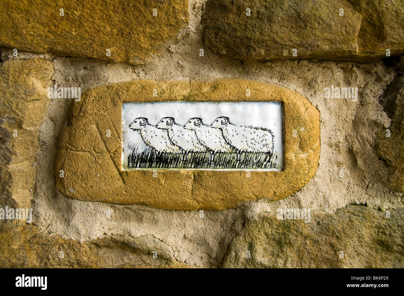 Drawing by schoolchildren in the wall of Grindle Barn, Ladybower ...