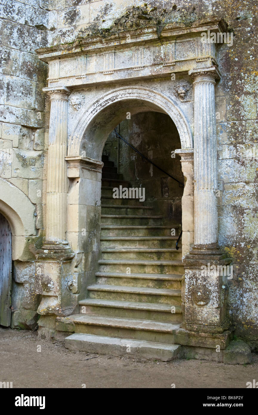 Wardour Castle steps in courtyard Stock Photo - Alamy
